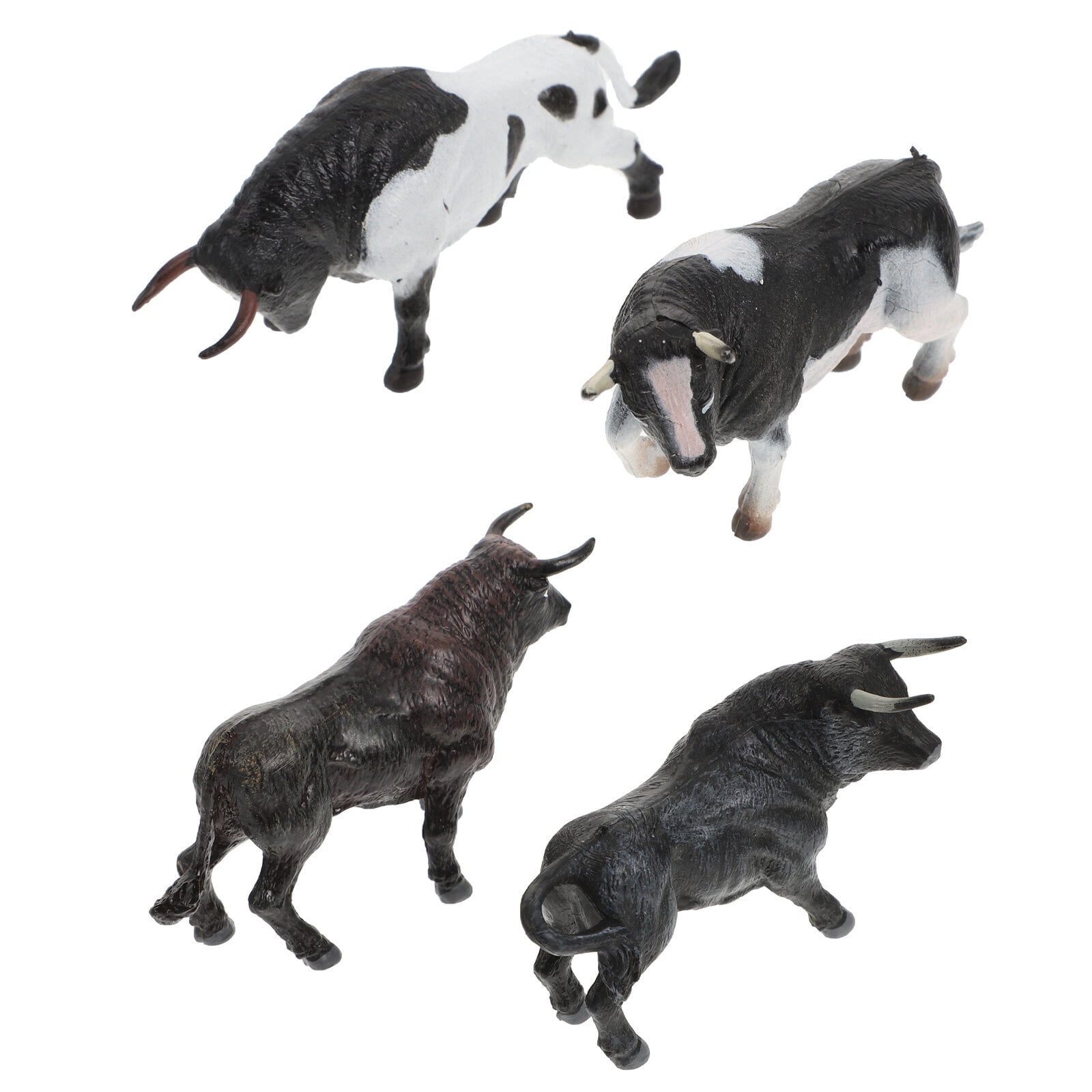 MLINS 4Pcs Mini Cow Figurines Wild Animal Ornaments Kids Cow Toys ...