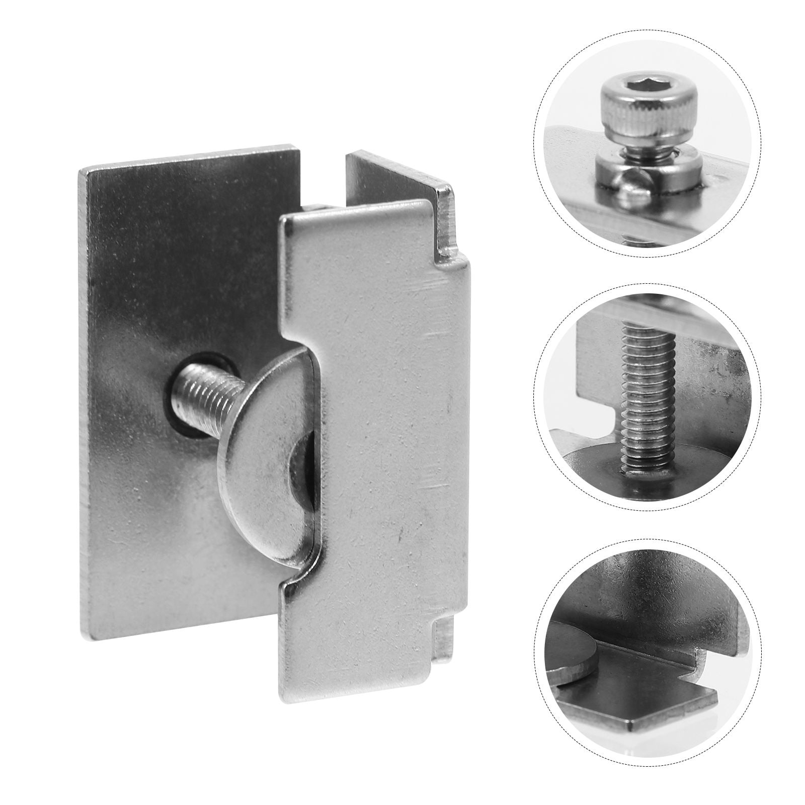 PTOOTP Glass Clip Clamp Holder Glass Bed Clips Silver 4Pcs 3x2cm ...