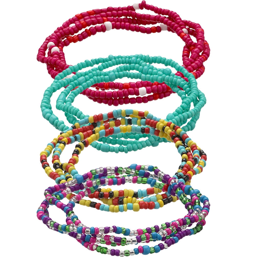 MLINS 4Pcs Waist Chains Beaded Waist Chain Beach Waist Beads Summer ...