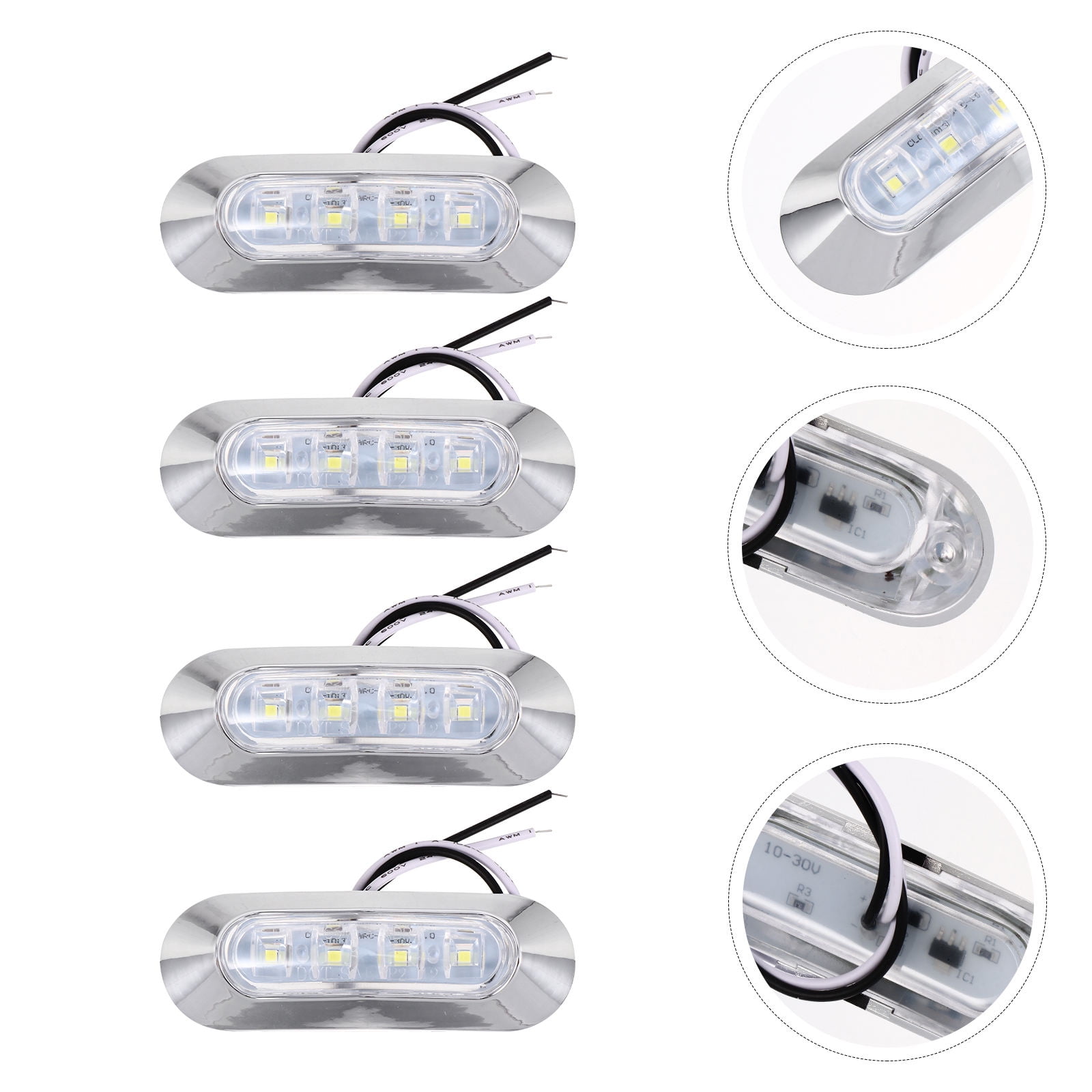 MLINS 4pcs 10-30V LED Marker Light Truck Trailer Side Marker Indicators ...