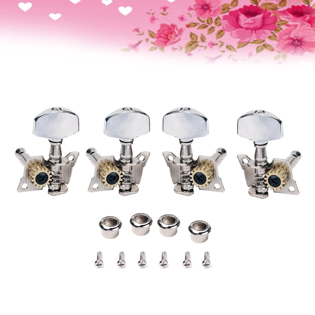 MLINS 4pcs 2L 2R Enclosed Ukulele Tuning Pegs Tuners Nickel Machine ...