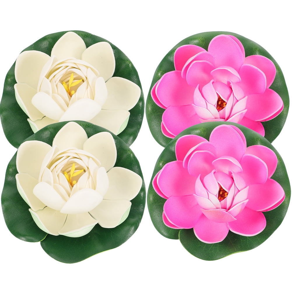 MLINS 4pcs Artificial Floating Foams Lotus Flower Lifelike Lotus ...
