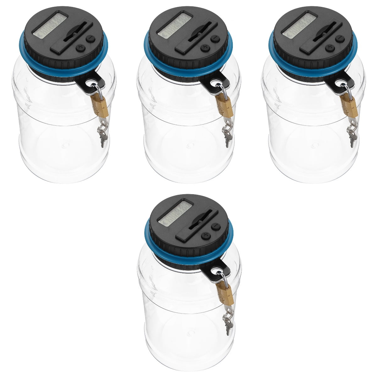 MLINS 4pcs Bucket Shaped Piggy Bank Digital Display Coin Box Plastic ...