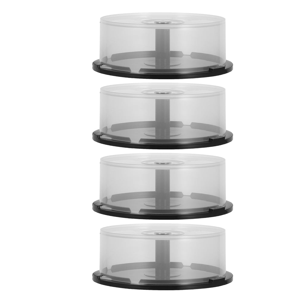 MLINS 4pcs CD DVD Cake Box Spindle Empty DVD Storage Bucket Clear CD ...