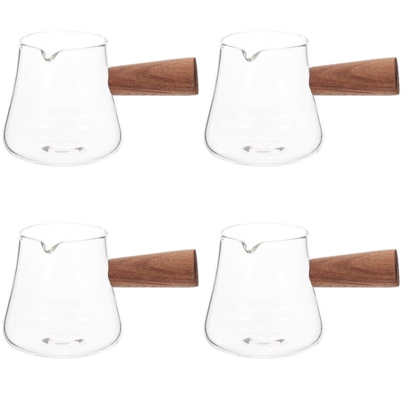 MLINS 4pcs Clear Glass Creamer Pitcher Milk Coffee Creamer Sauce ...