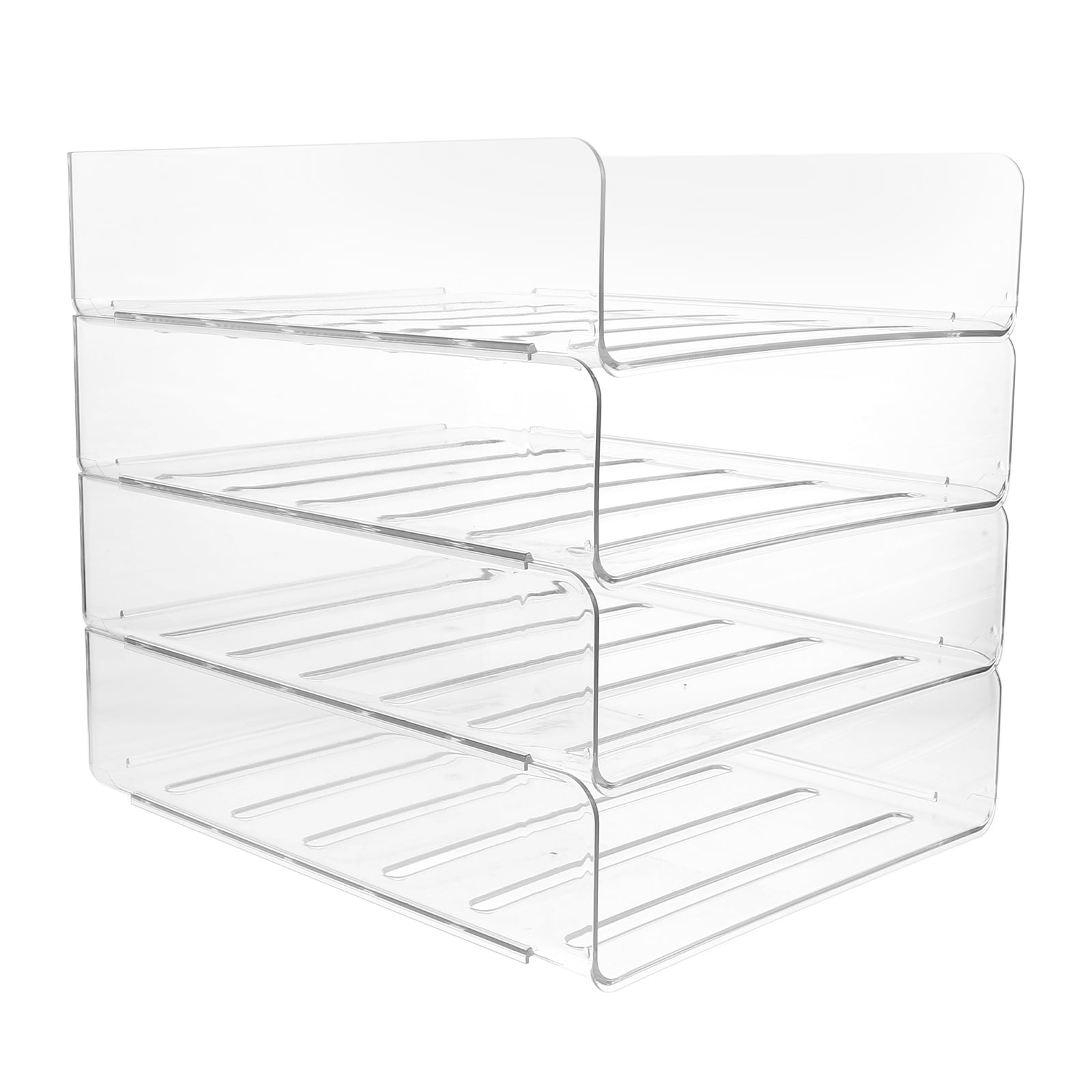 MLINS 4pcs Clear Office Trays Stackable Paper Tray Organizer Plastic ...
