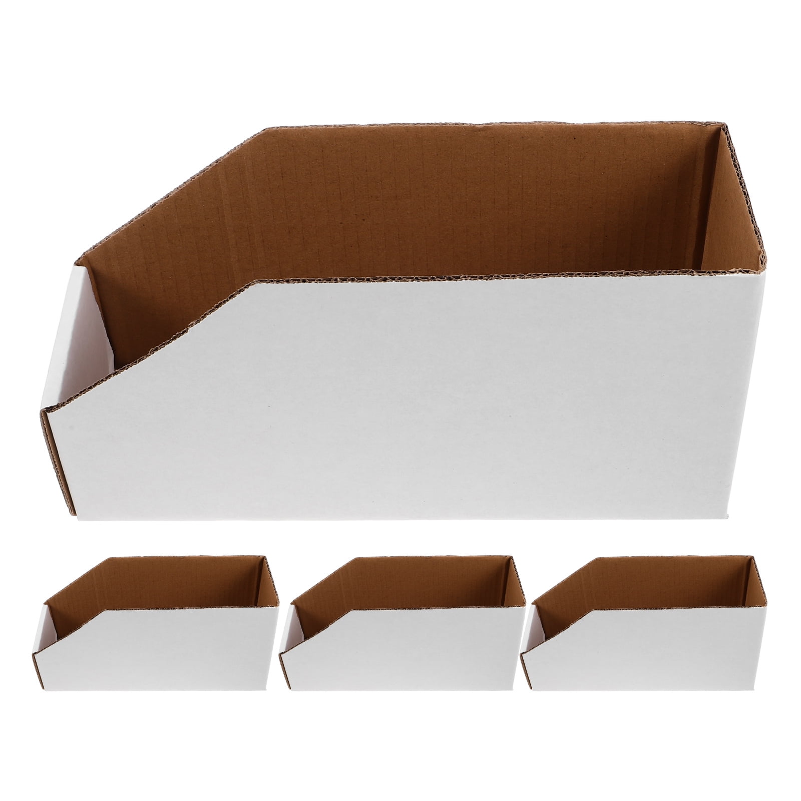 MLINS 4pcs Corrugated Cardboard Storage Bins Holder Open Top Part Bin ...