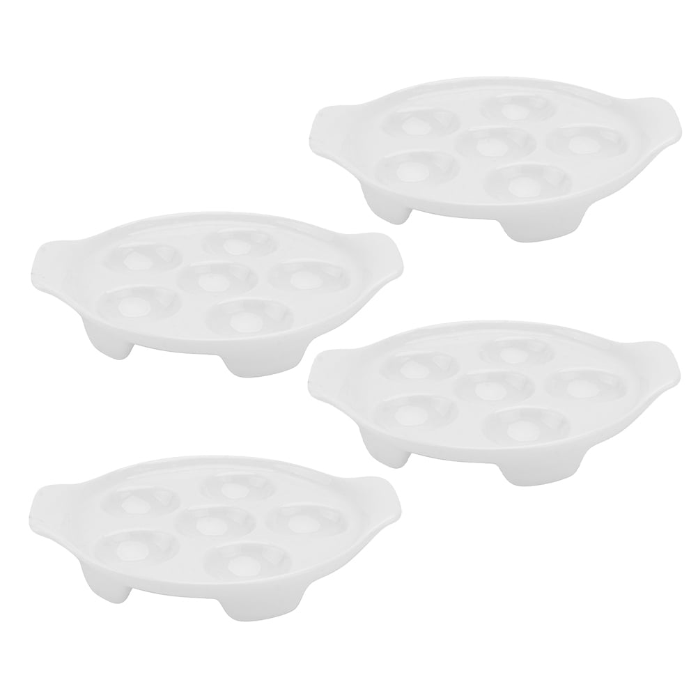MLINS 4pcs Deviled Egg Platter Tray Ceramic Escargot Dish Snail Dish ...