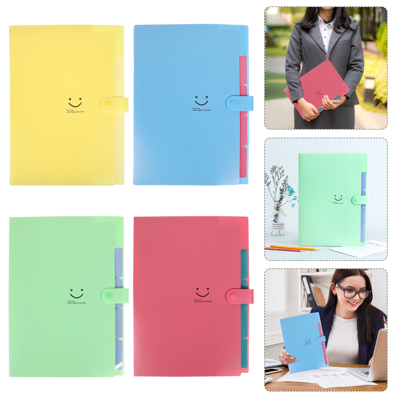 MLINS 4pcs Expanding File Receipt Folder Organizers A4 Pocket Holders ...