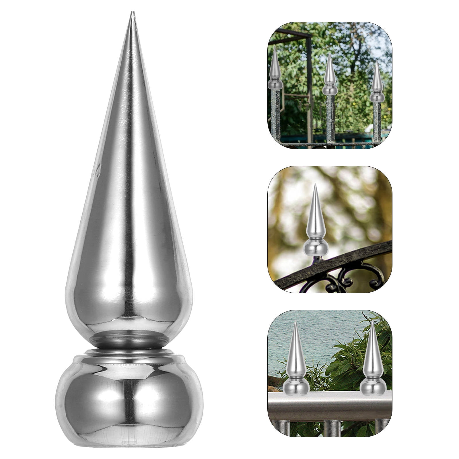 MLINS 4pcs Fence Finials Stainless Steel Finials 25mm Silver Decorative ...
