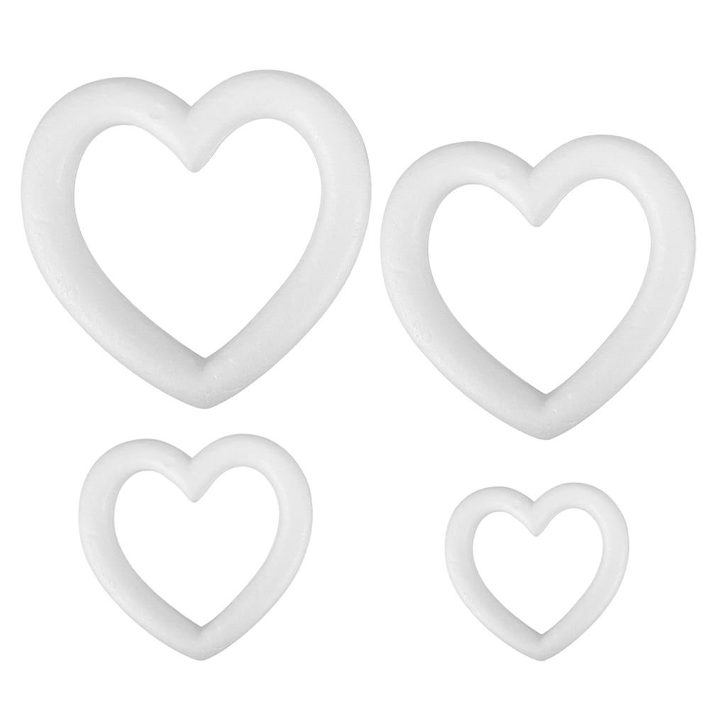 MLINS 4pcs Heart Shape Wreath Form Foam Hearts Foam Heart Foam Wreaths ...
