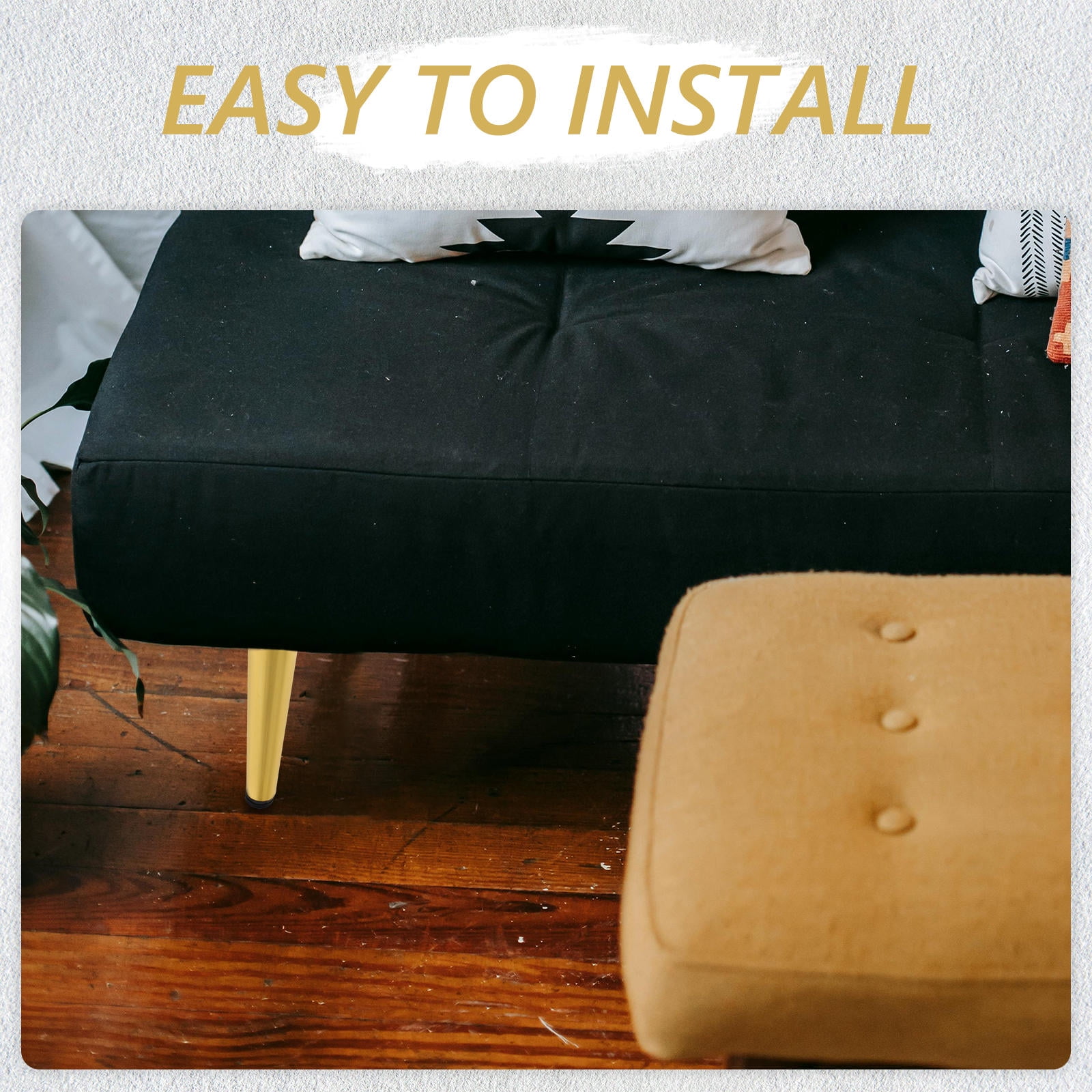 MLINS 4pcs Metal Angled Tapered Legs for Sofa Heavy Duty Furniture Legs ...