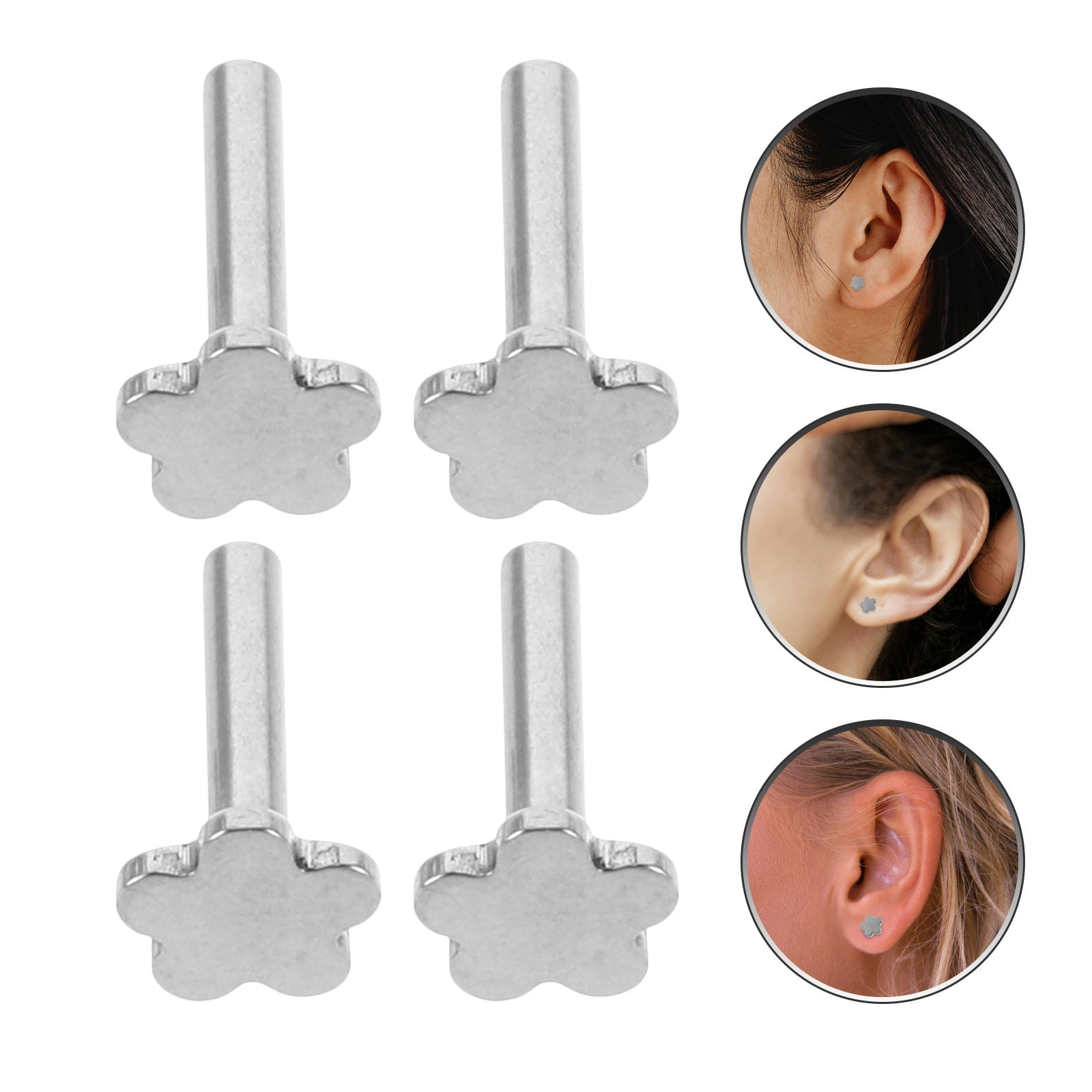 MLINS 4pcs Metal Screw On Threaded Insertion Pin Base Piercing Taper ...