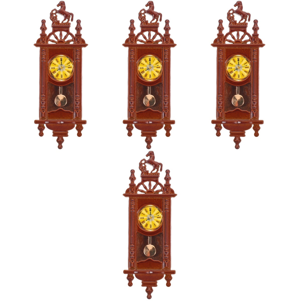 MLINS 4pcs Mini House Pendulum Clock Vintage Style Pendulum Clock ...