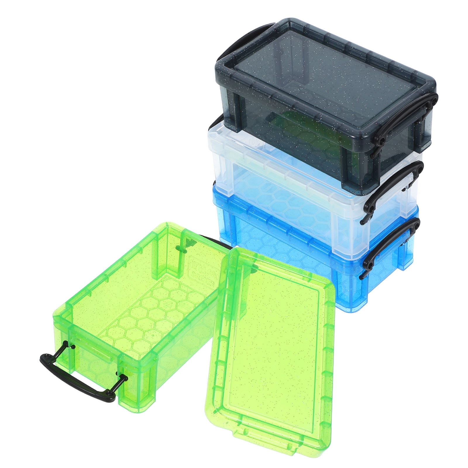 MLINS 4pcs Mini Latch Organizer Box with Lids Clear Storage Bins Craft ...