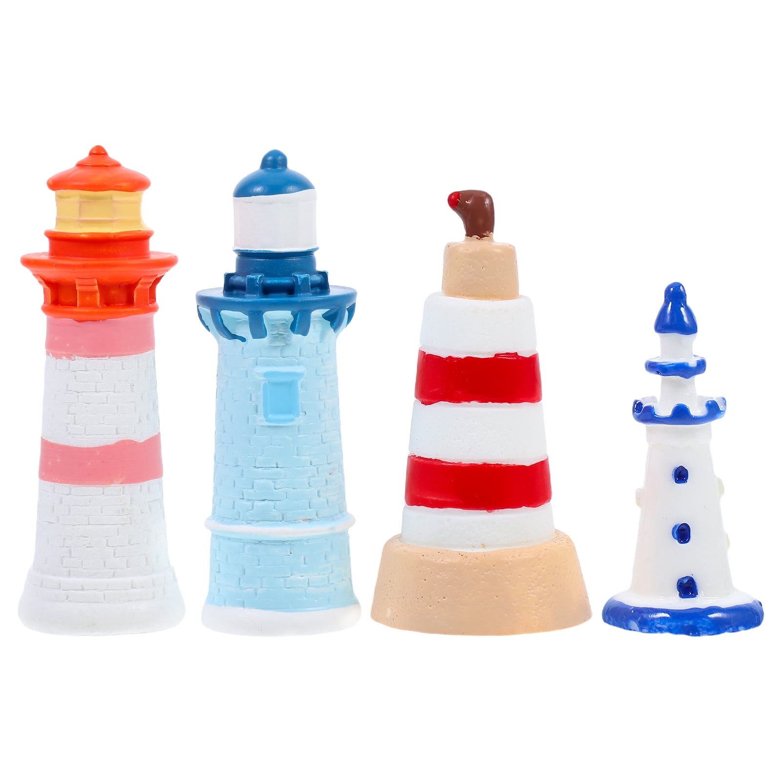 MLINS 4pcs Mini Lighthouse Decor RESIN Miniature Lighthouse Model ...