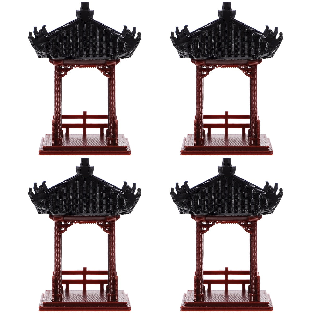 MLINS 4pcs Miniature Pavilion Statue Micro-landscape Pavilion Sculpture ...