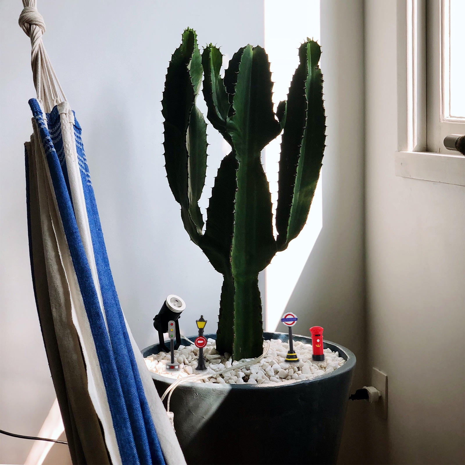 MLINS 4pcs Miniature Scene Street Signs Garden Light Mailboxes Sign ...