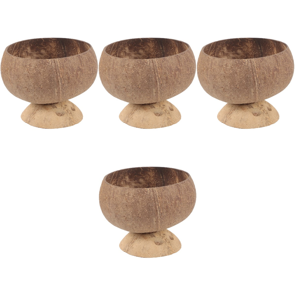MLINS 4pcs Multi-function Coconuts Shell Bowl Desktop Storage Bowl Natural Style Coconuts Shell ...