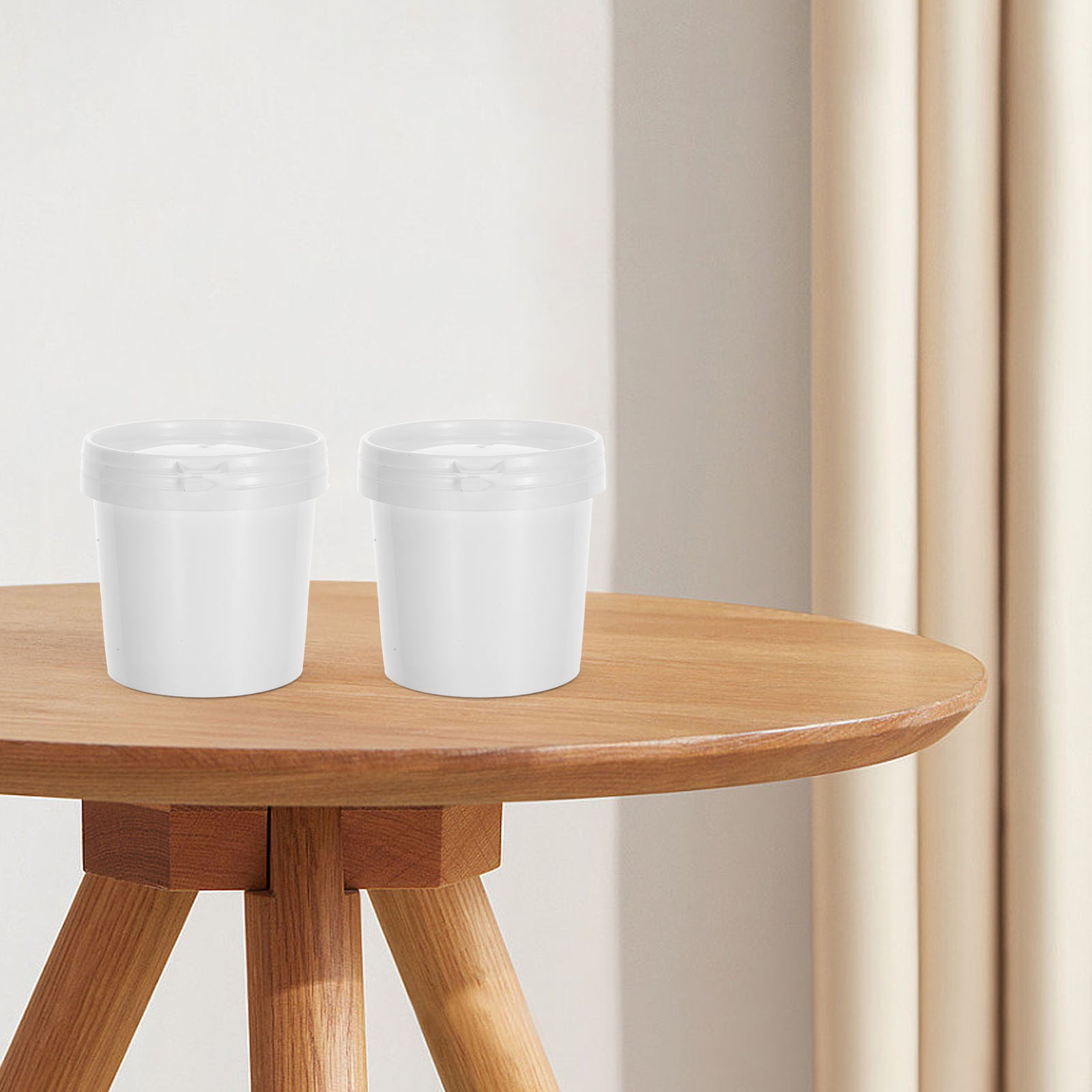 MLINS 4pcs Plastic Bucket 500ml Pail Container with Lid Paint Cans ...