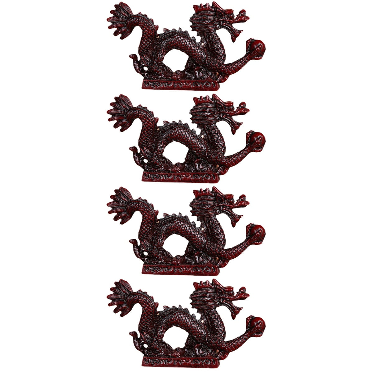 MLINS 4pcs Resin Dragon Statue Desktop Resin Dragon Figurine Chinese ...