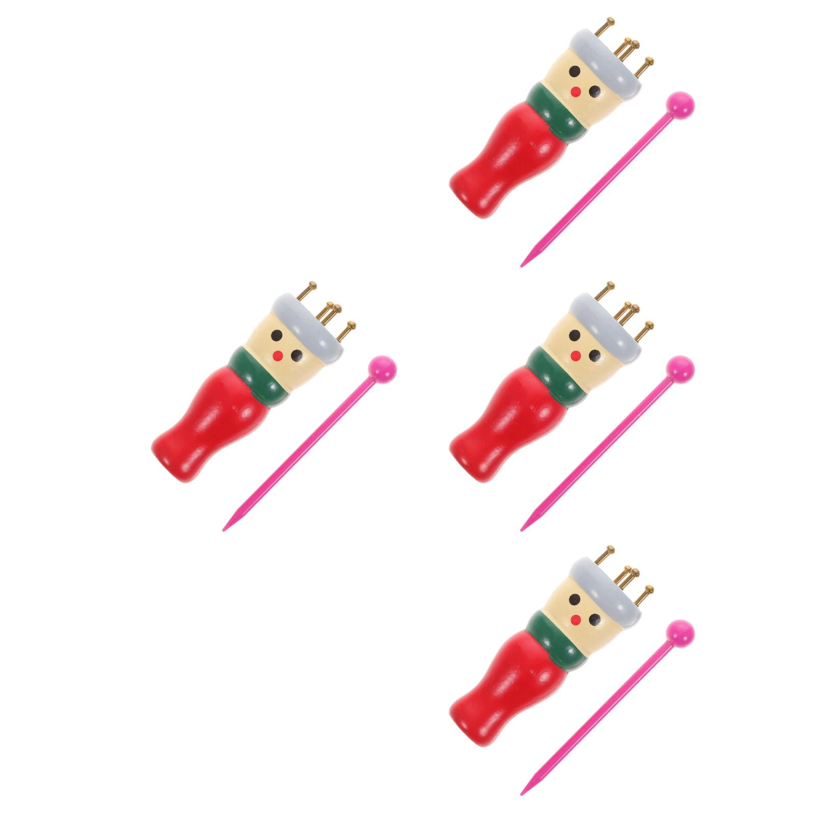 MLINS 4pcs Rope Braided Yarn Knitter Knit Spool Set Wooden Knitting ...