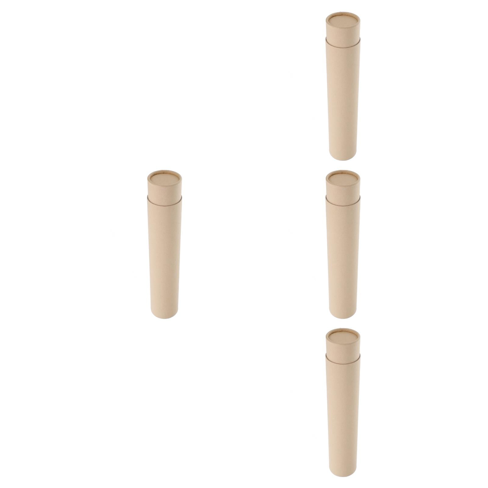 MLINS 4pcs Scroll Storage Tube Kraft Paper Chinese Paintings Container ...