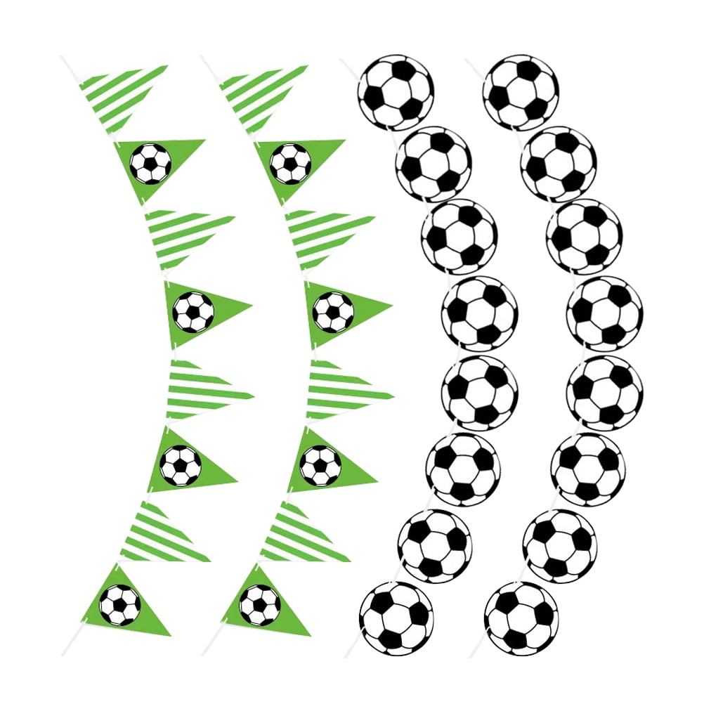 MLINS 4pcs Soccer Pennant Flag Banner Triangle Flags Soccer Theme Party ...