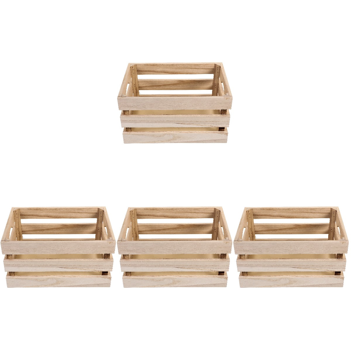 MLINS 4pcs Sturdy Wooden Basket Crate Box Office Basket Daily Sundries ...