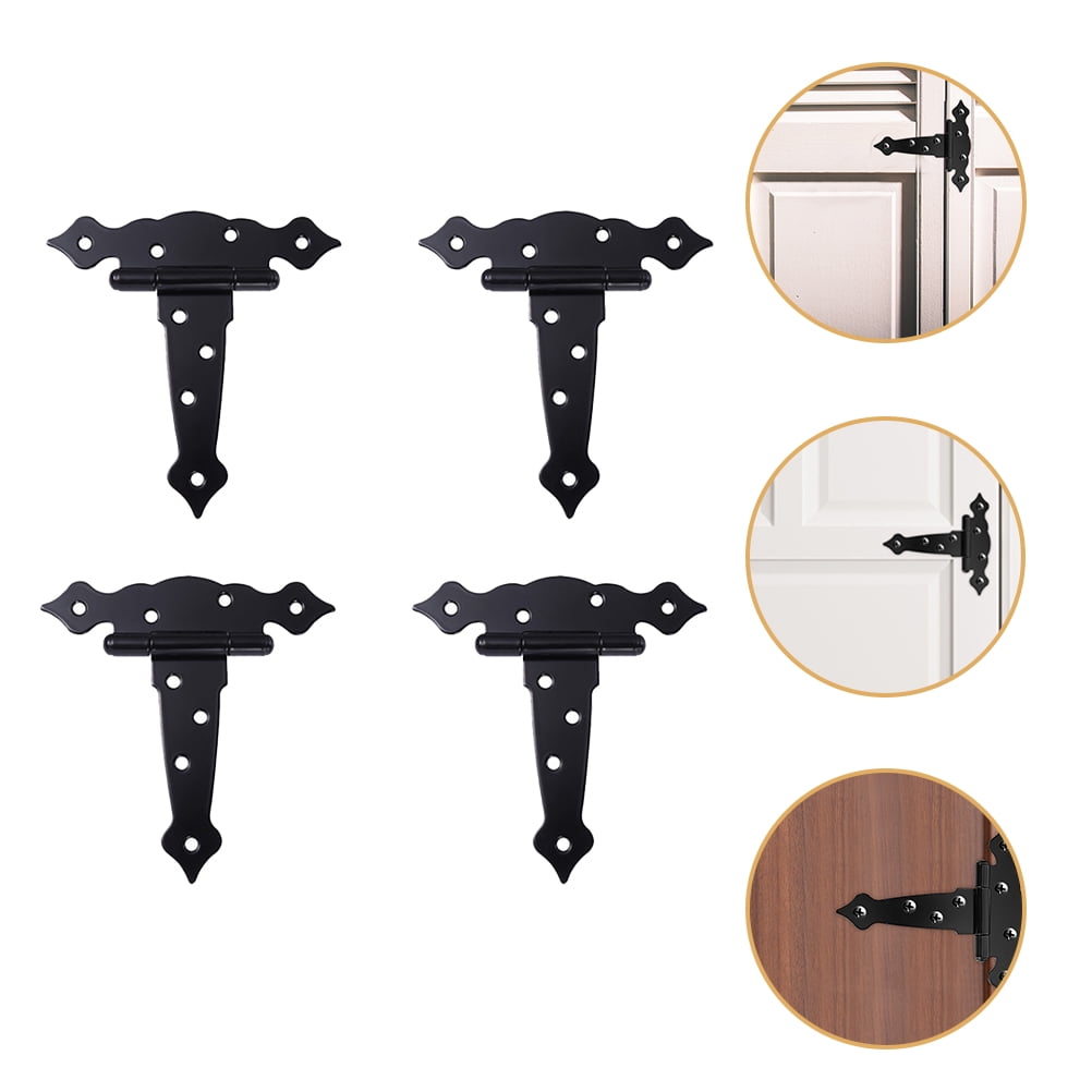 MLINS 4pcs Tshaped Gate Hinges Heavy Duty Hinges Black Shed Barn Door ...