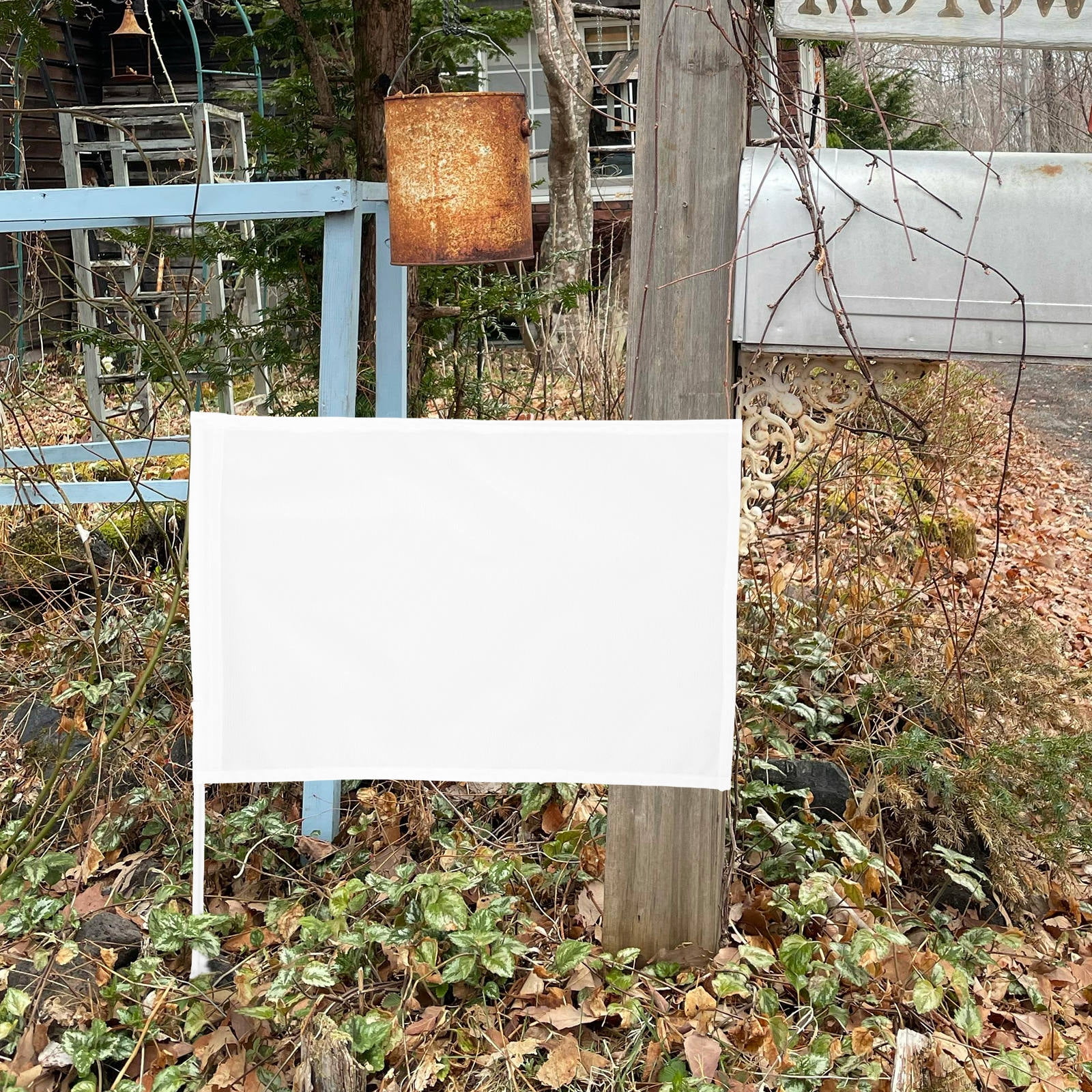 MLINS 4pcs Vehicle Blank Handheld Flags White Car Window Flag With Pole ...