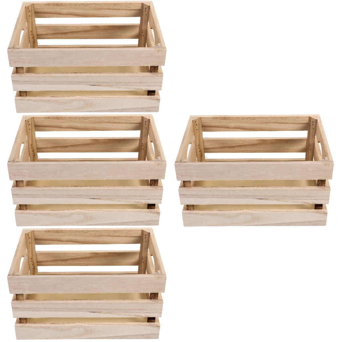 MLINS 4pcs Vintage Design Sundries Storage Case Office Wooden Basket ...