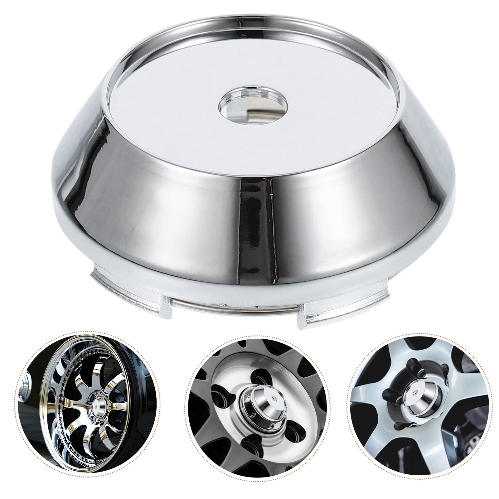 DINHEAROM Rim Car Wheel Hub Caps Sleek Silver 4Set Universal Wheel ...