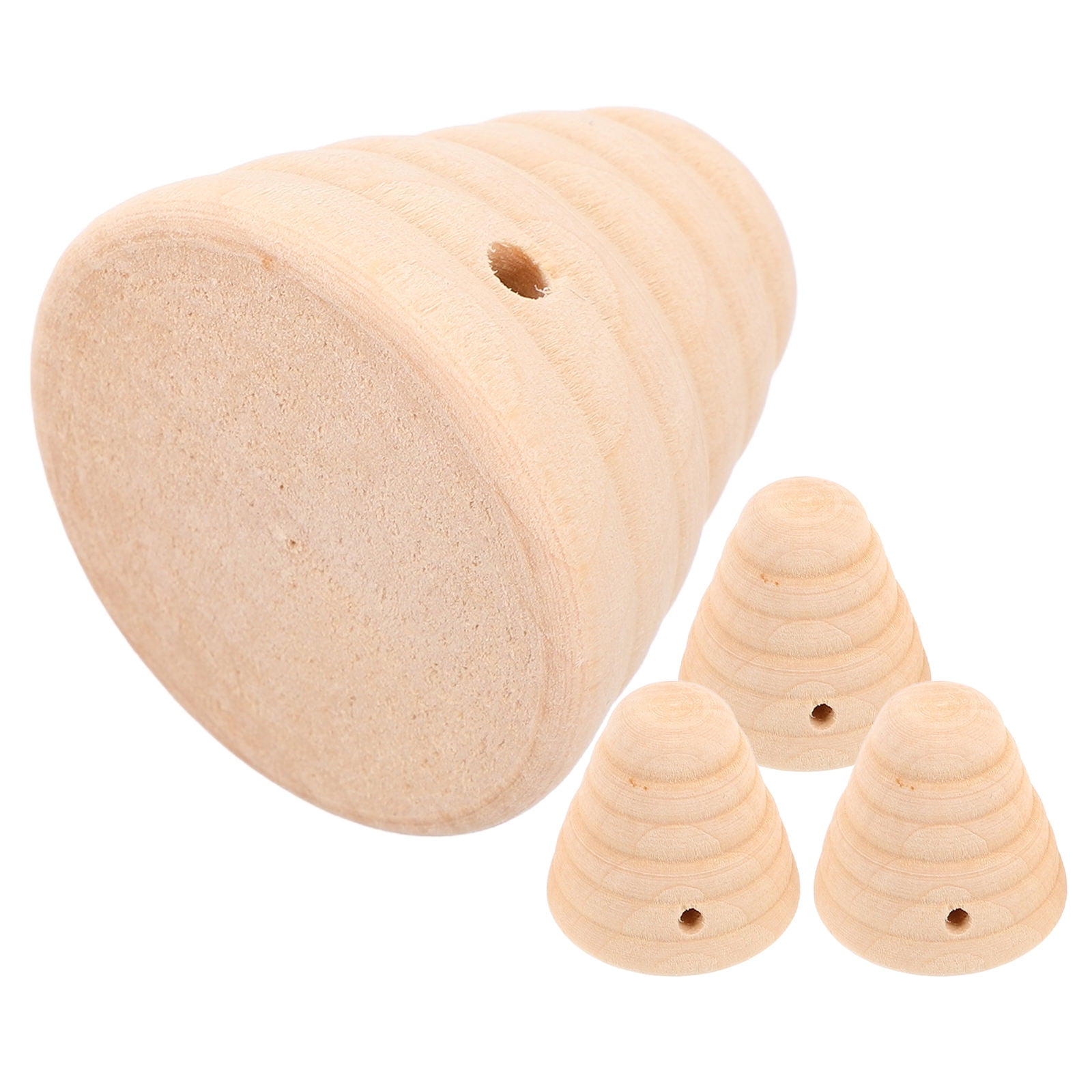 MLINS 4pcs Wooden Honeycomb Diy Beehive Decor Honeycomb Sculpture Mini ...
