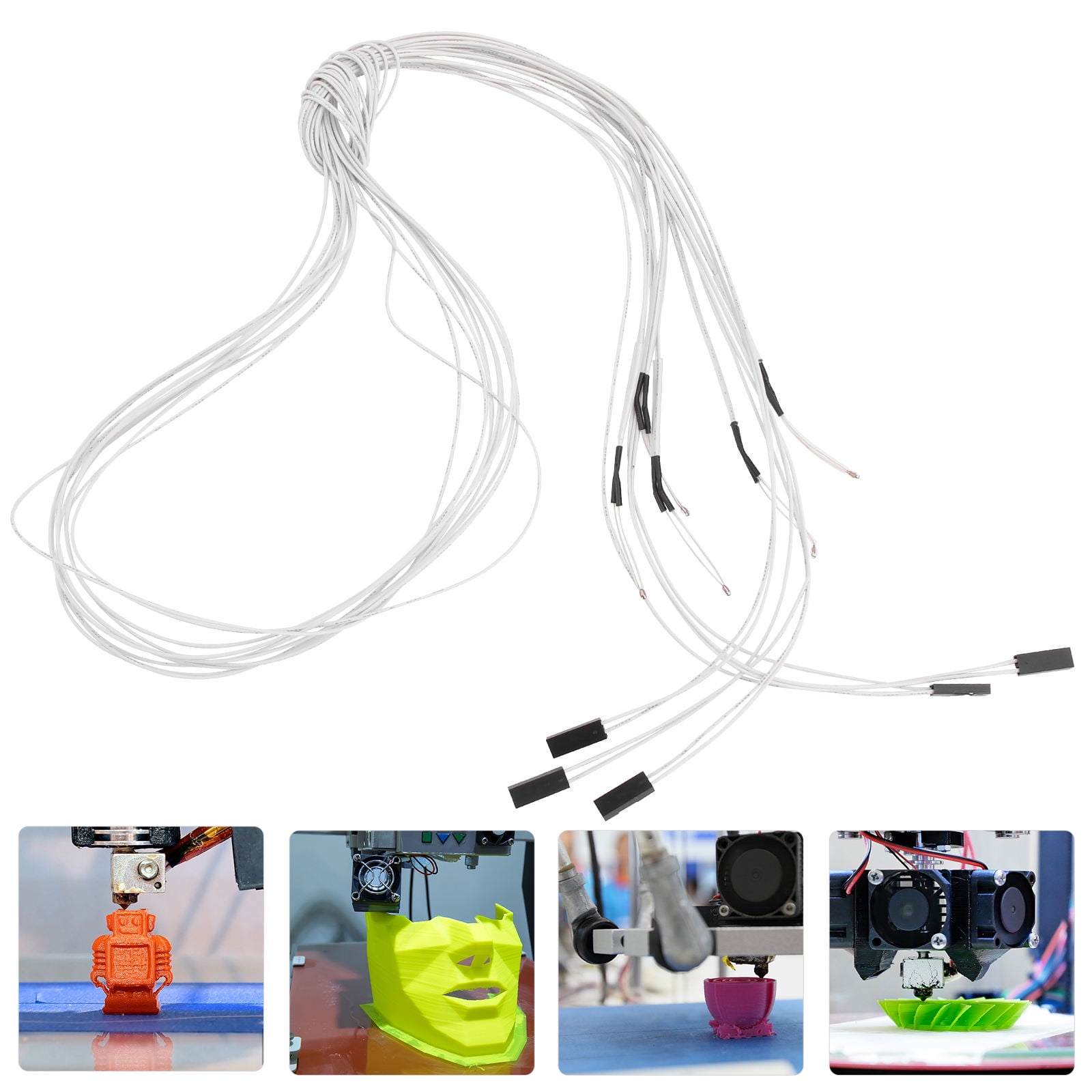 MLINS 5 PCS 100K 3D Printer NTC Thermistor Temperature Sensor With Cable for Kossel Reprap 3D ...