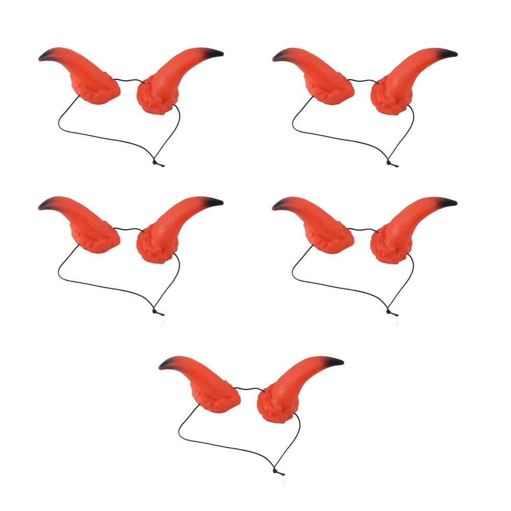 MLINS Red Vinyl Horn Adornment for Decor Washable and Lightweight ...