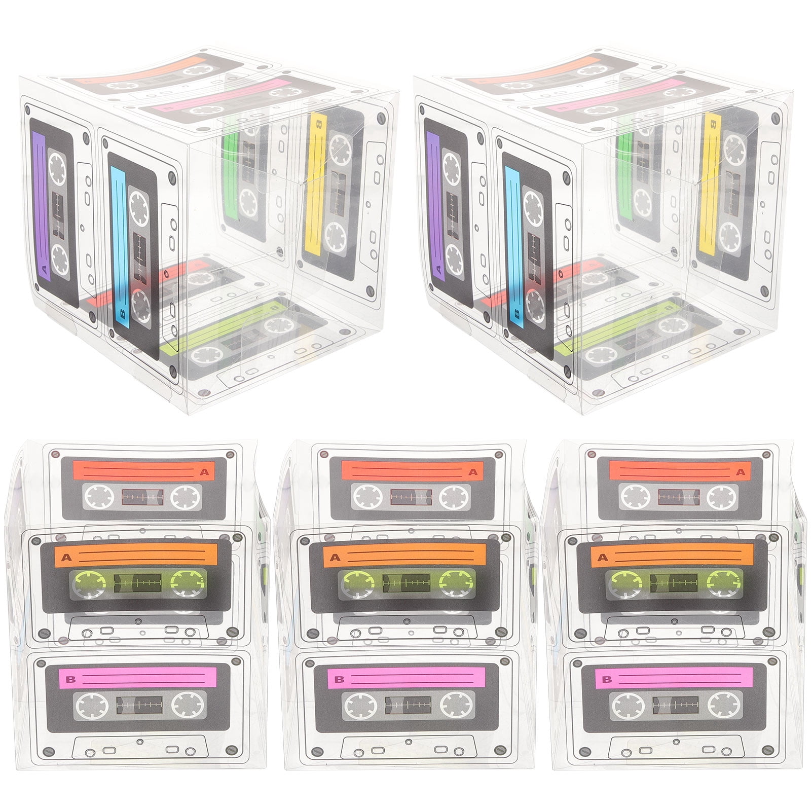 MLINS 5 Pcs Boxes Gift Party Favor Cassette Tape Buckets Decorations ...