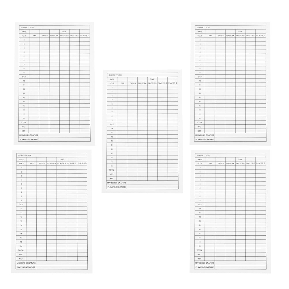 Golf Score Cards on Coated Paper for Record Use Portable with Smooth ...