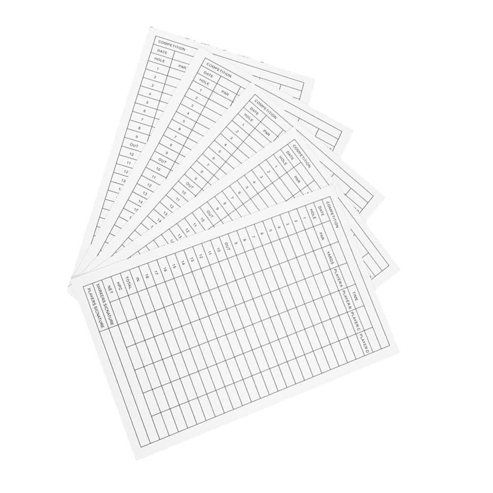 Golf Score Cards on Coated Paper for Record Portable 5Pcs - Walmart.com