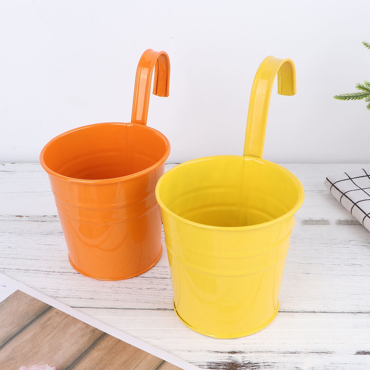 MLINS 5 Pcs Herb Pots Garden Hanging Buckets Balcony Mixed Color Flower ...