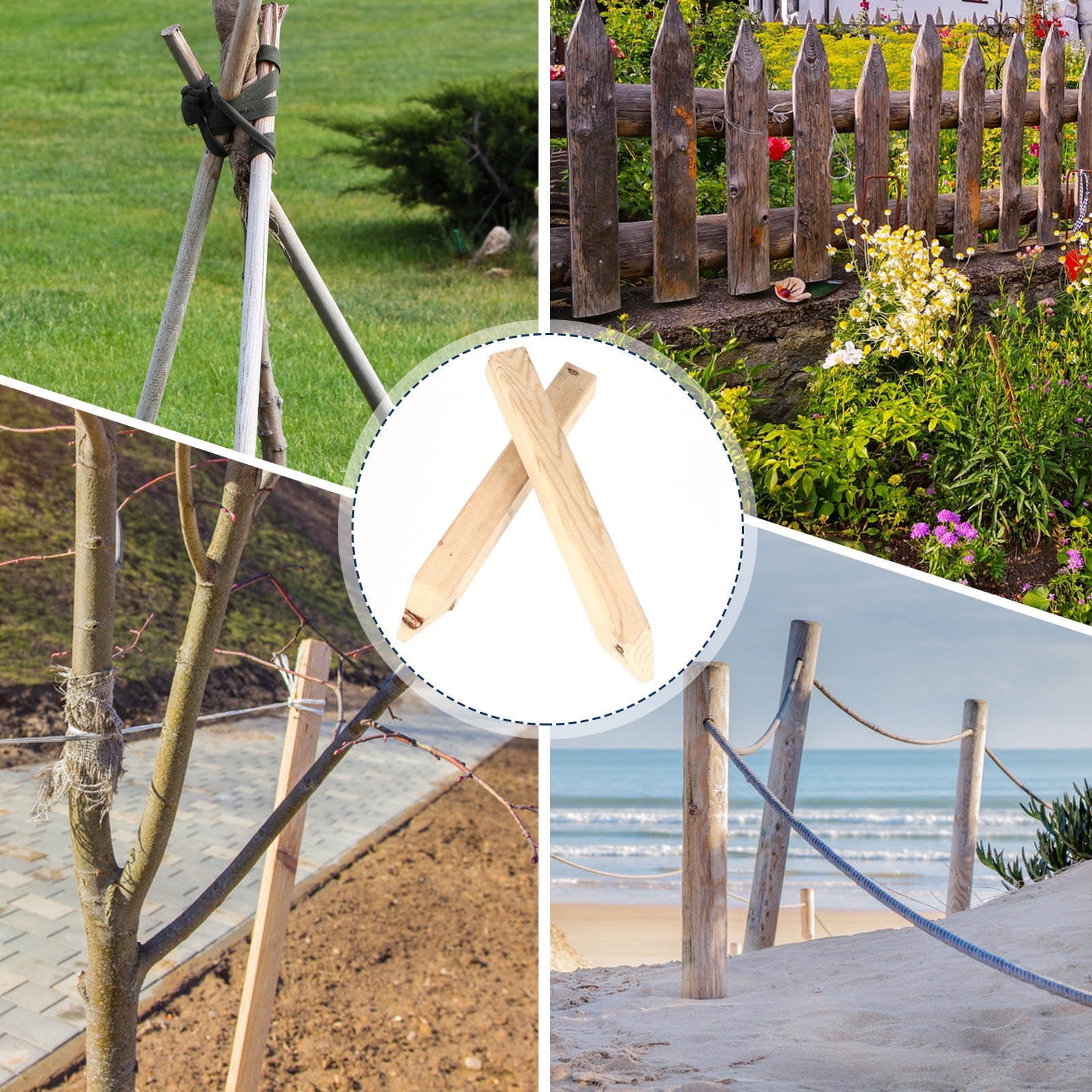 MLINS 5 Pcs Measurement Bounding Piles Garden Edging Border Fence Posts ...