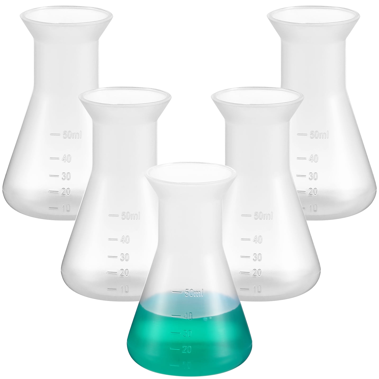 MLINS 5 Pcs Measuring Cone Bottles Flask Plastic Chemistry Laboratory ...