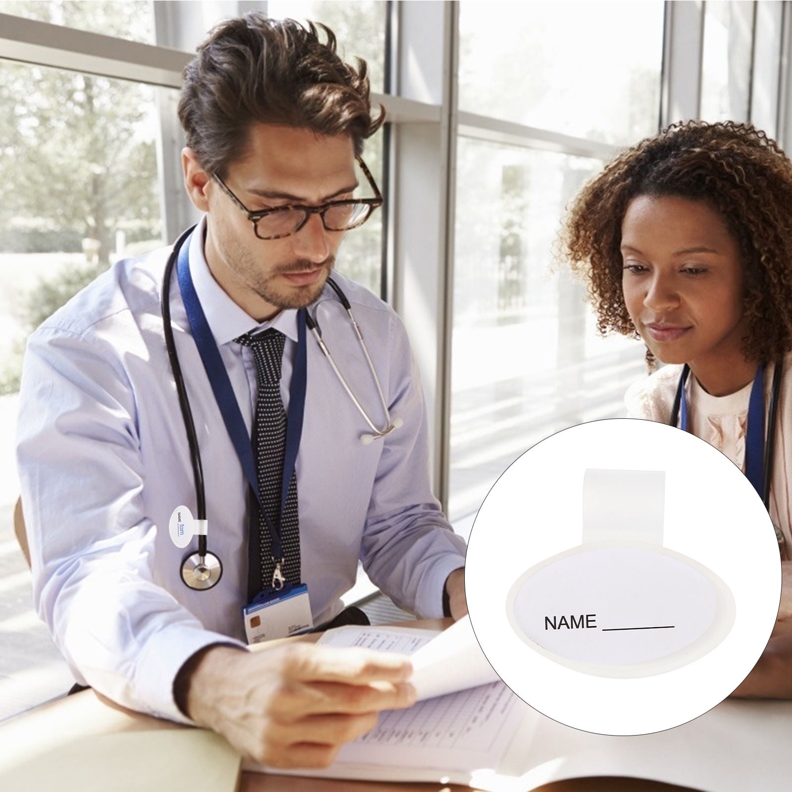 MLINS 5 Pcs Medical Nurse Badge Stethoscope Name Identifier Label ...