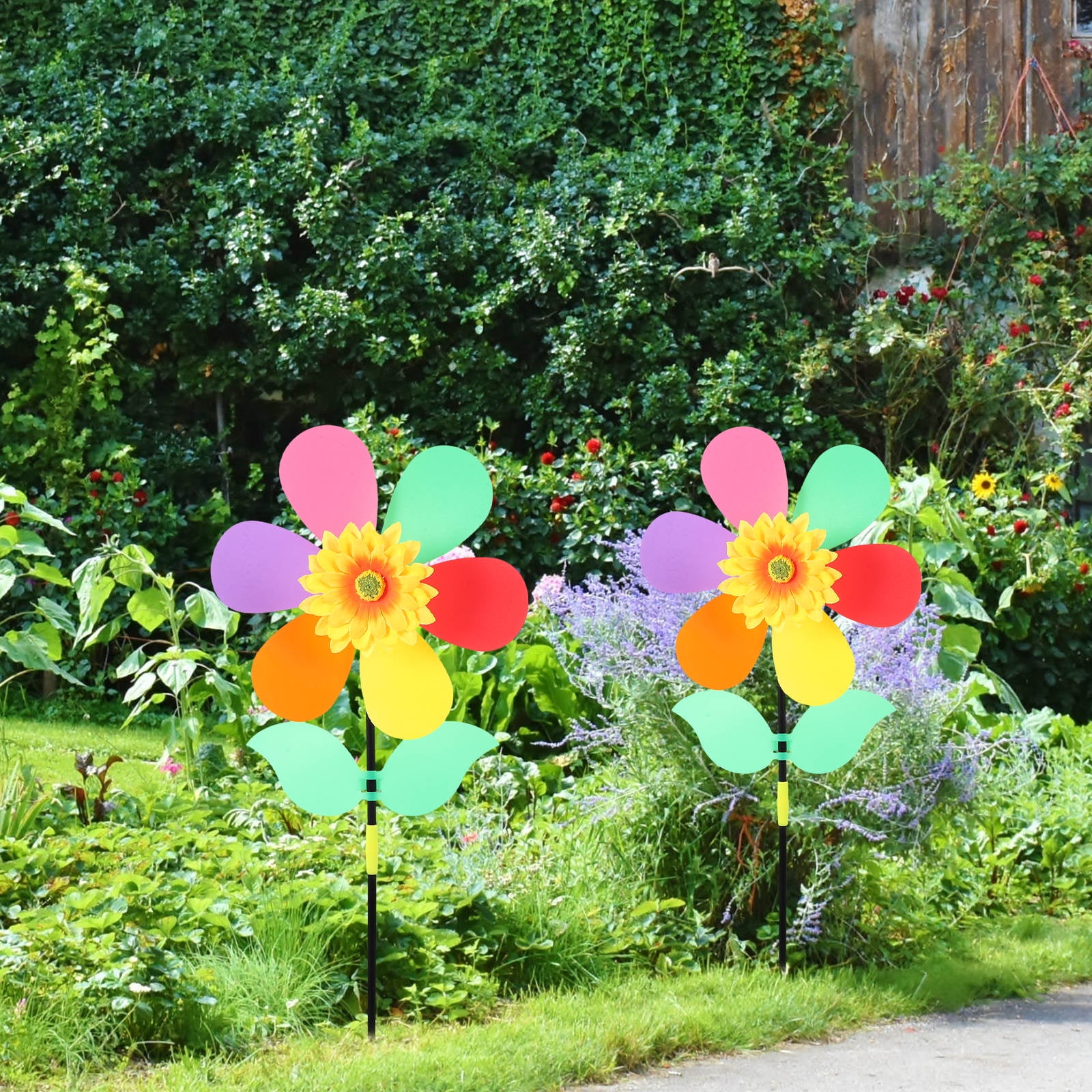 MLINS 5 Pcs Outdoor Kids Sun Petal Windmill Garden Pinwheel Creative ...