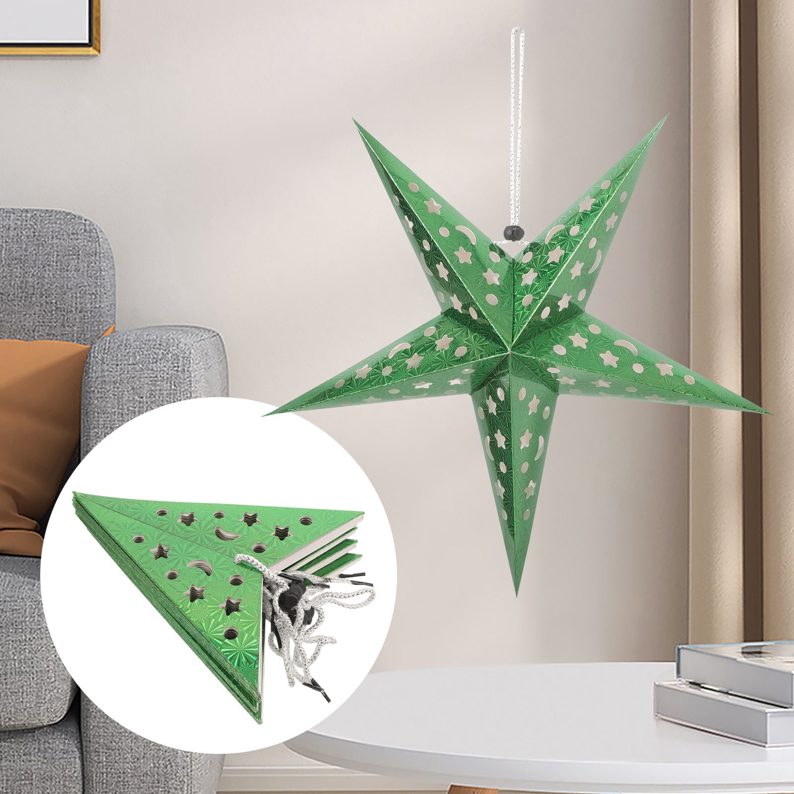 MLINS 5 Pcs Paper Stars Decorations Pentagram Lampshade Wedding Living ...