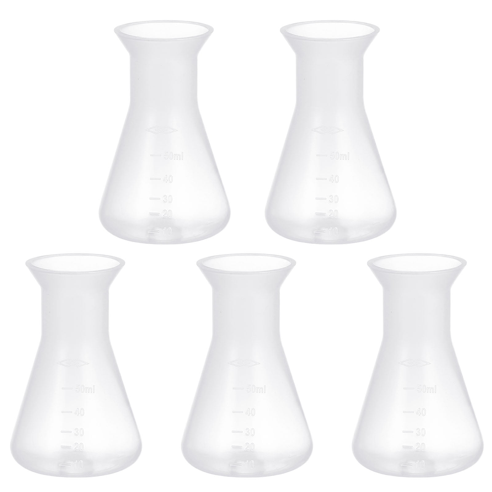MLINS 5 Pcs Science Lab Containers Flask Plastic Erlenmeyer Conical ...