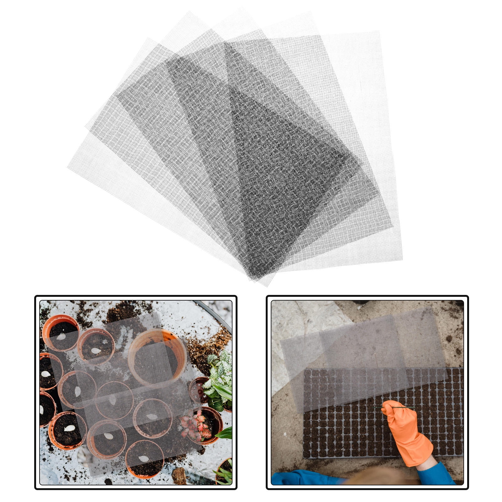 MLINS 5 Pcs Stainless Steel Mesh Wire Screen Bonsai Pot Flower Black ...