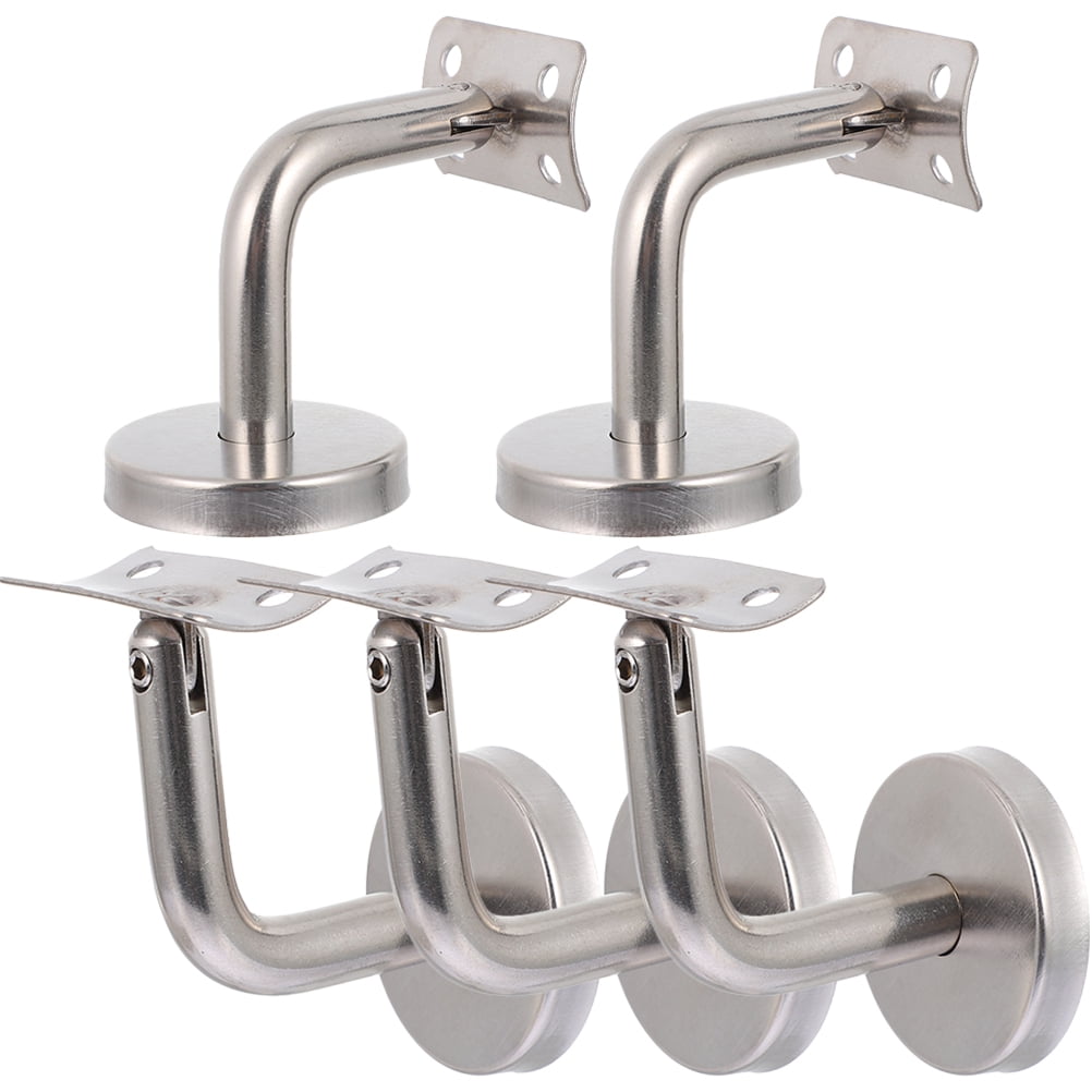 MLINS 5 Pcs Stairway Railing Brackets Hand Holders Handrails Silver ...