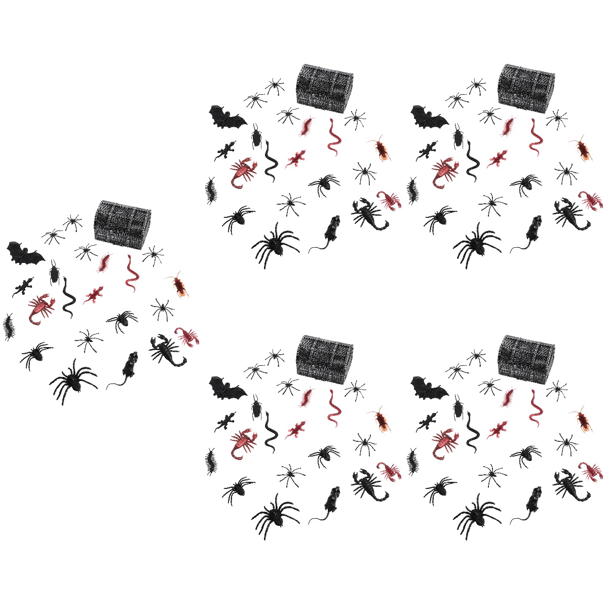 MLINS 5 Sets of Halloween Spoof Toys Spider Snake Rat Figurines ...