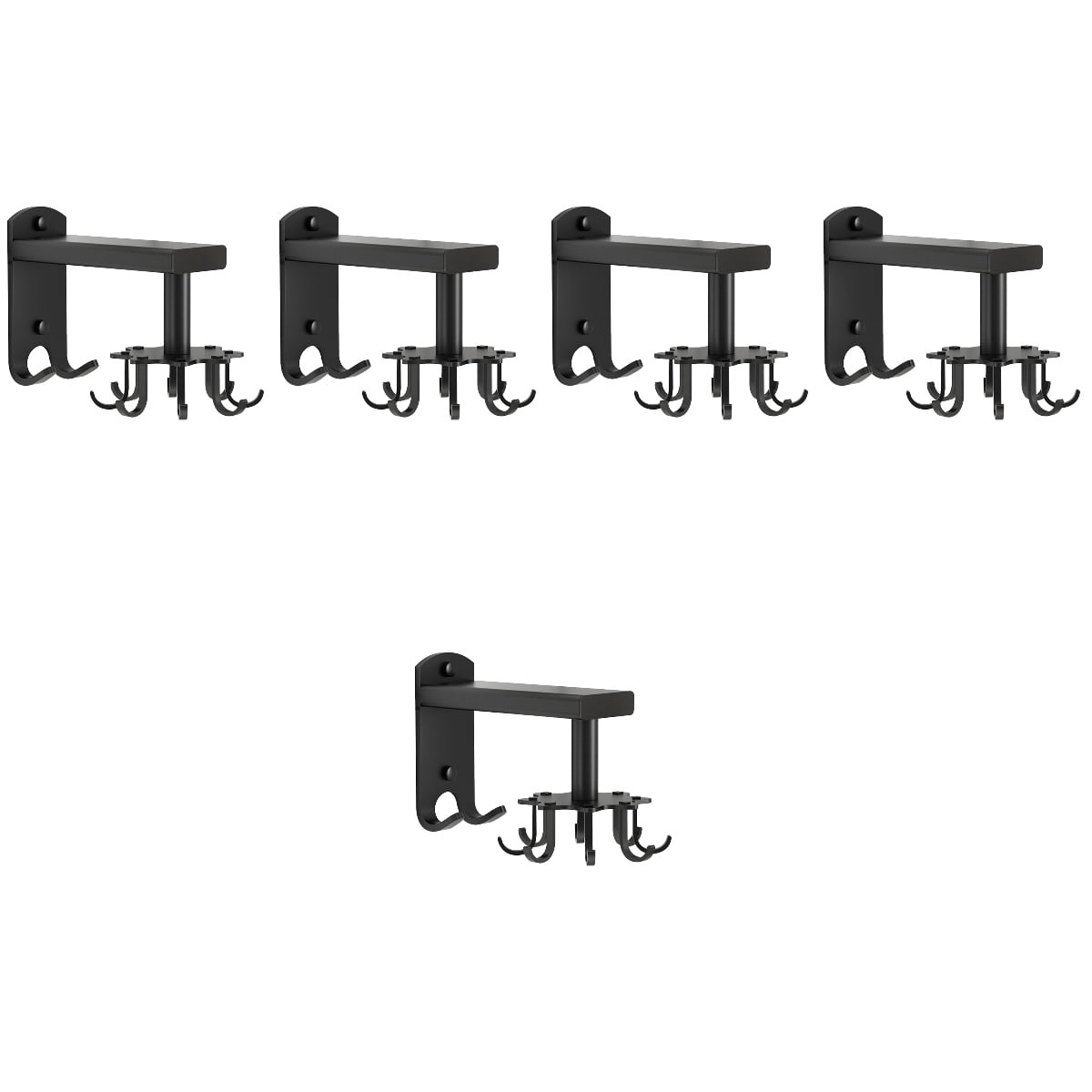 MLINS 5 Sets of Wall Mounted Rotating Hook Aluminium Alloy 8-claw ...